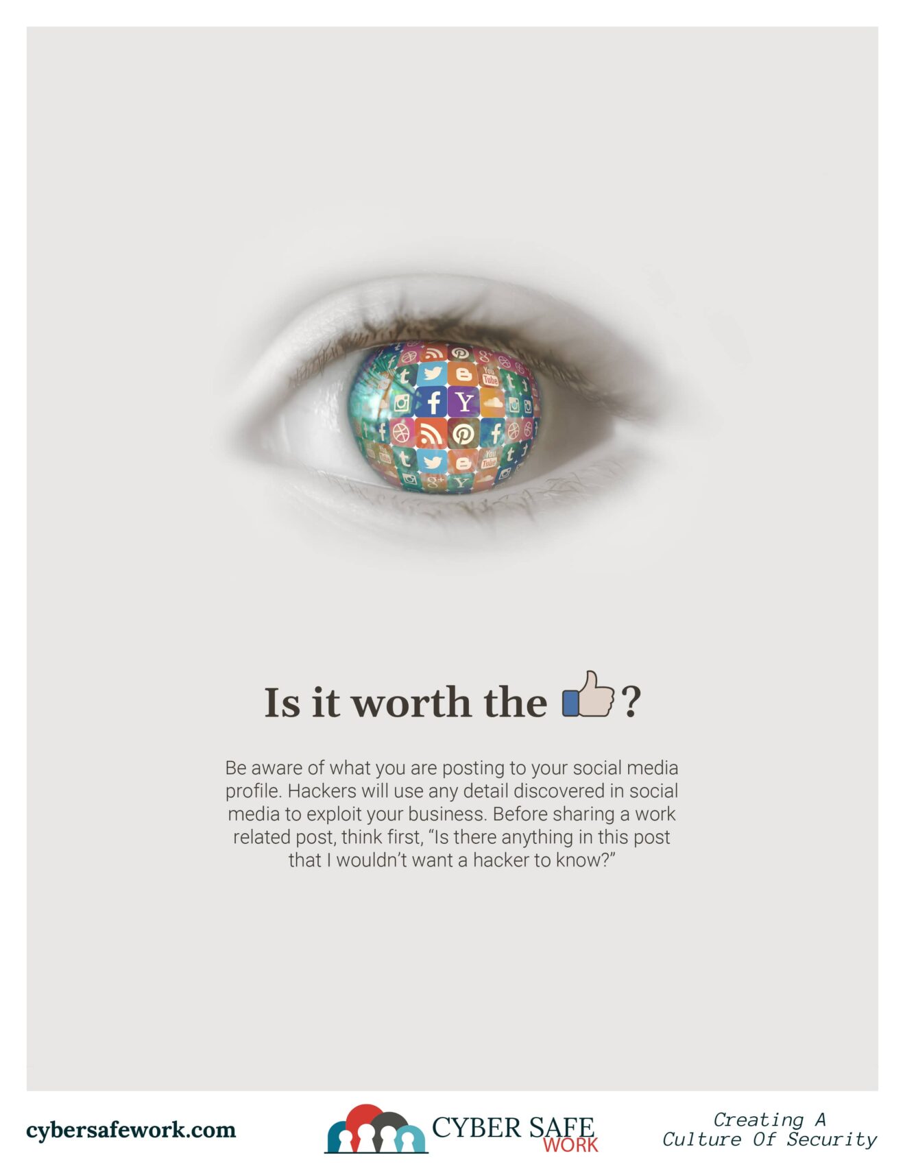 Cyber Safe Work Security Awareness Poster February 2020 | CourseVector