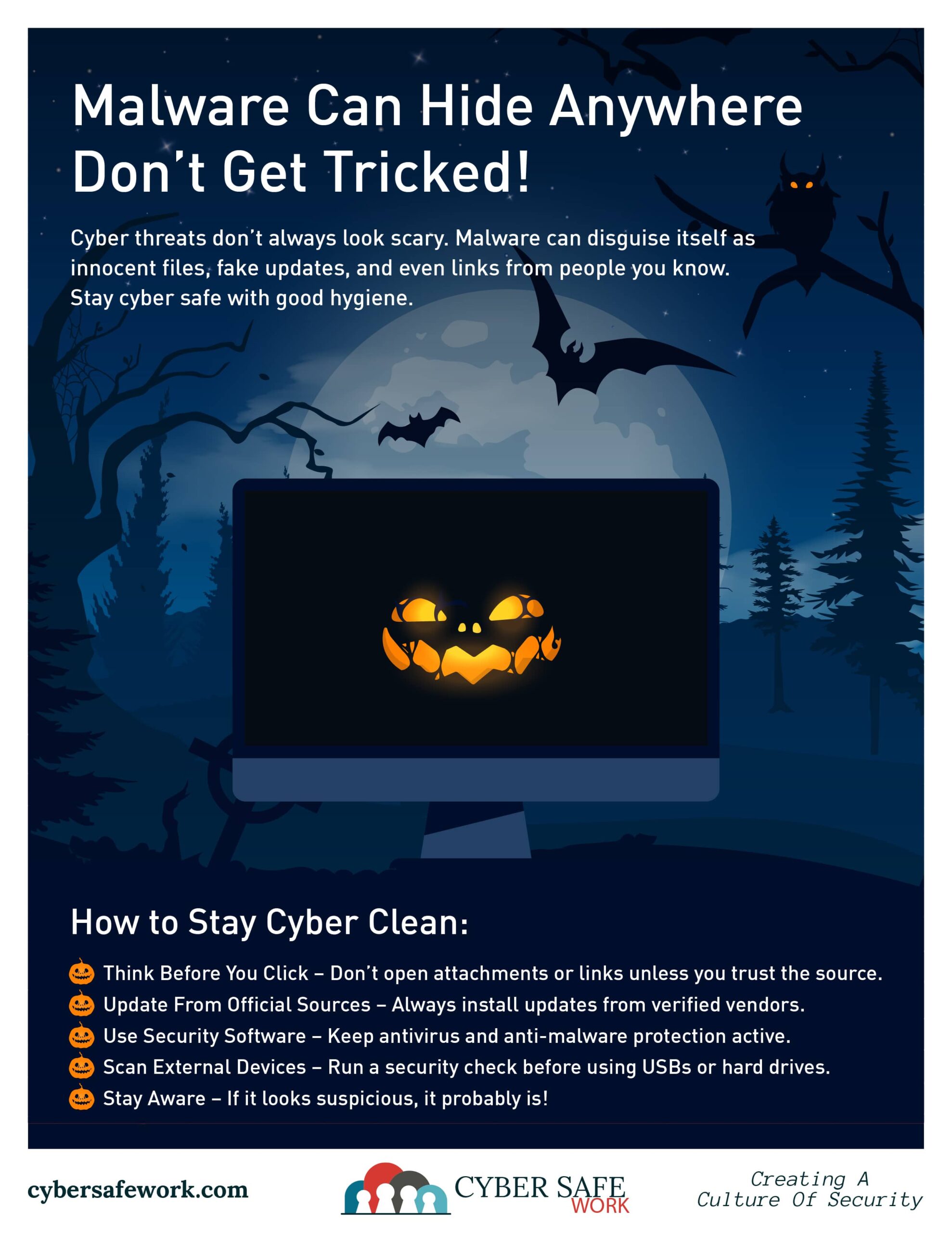 Cyber Safe Work Security Awareness Poster October 2025 - BONUS ...