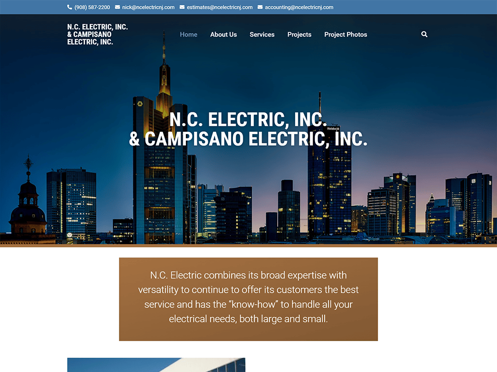N.C. Electric Website Design | CourseVector
